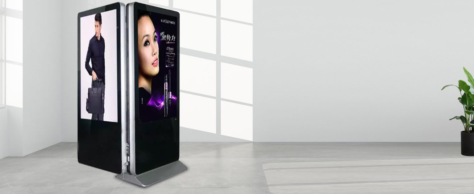 Indoor Interactive Kiosk LCD Signage Totem Floor Stand Touch Screen ...